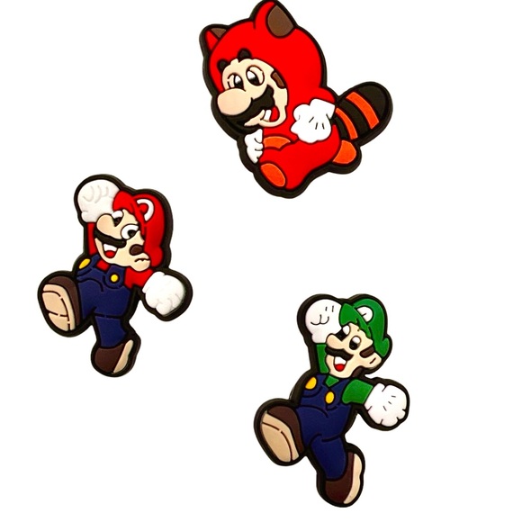 Shoes | Nwt Mario Characters Shoe Charms For Clogs Bubble Slides ...